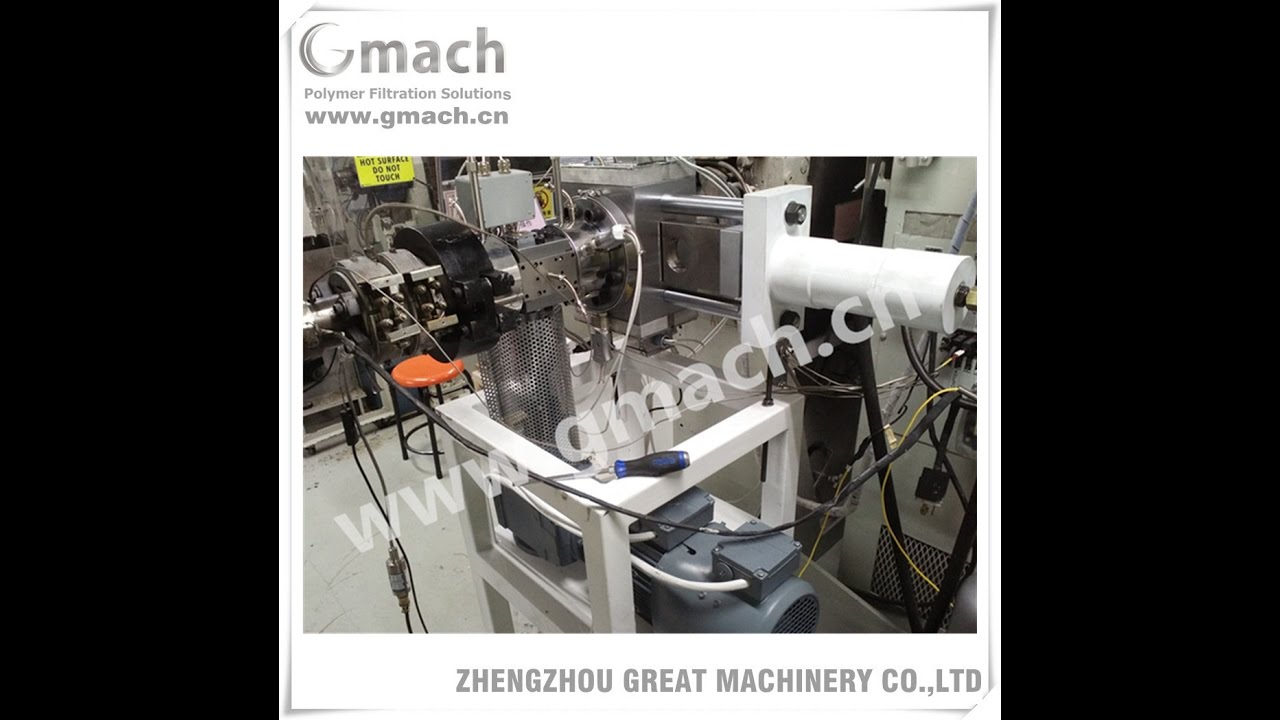 plate type screen changer and melt pump for pipe extrusion line - YouTube