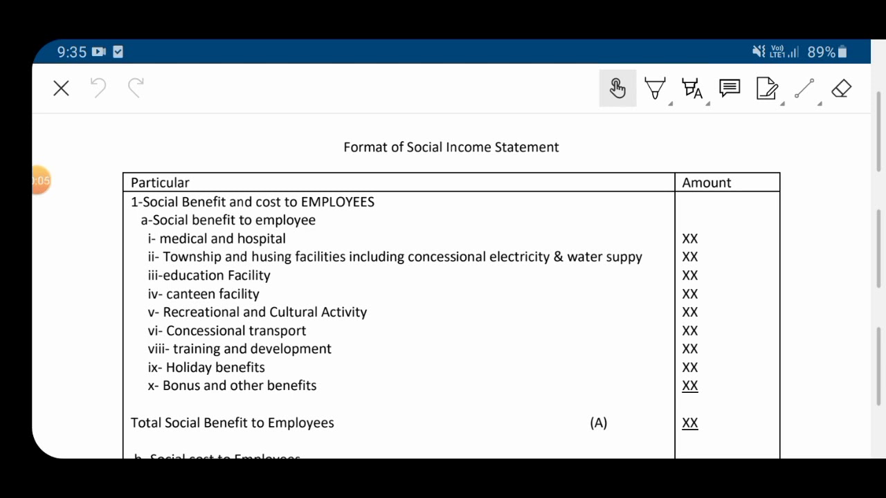 Social Cost Benefit Income Statement | Formate of Social Income ...
