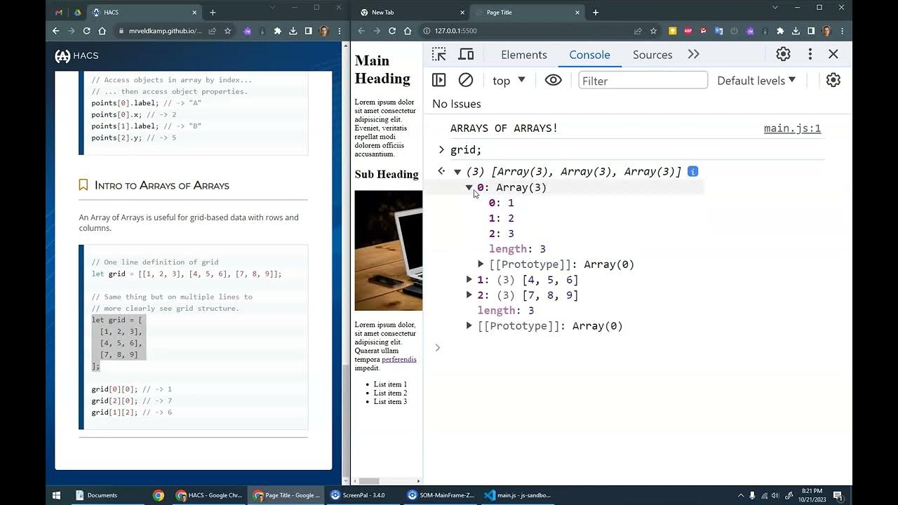 04 Intro to Arrays of Arrays - YouTube