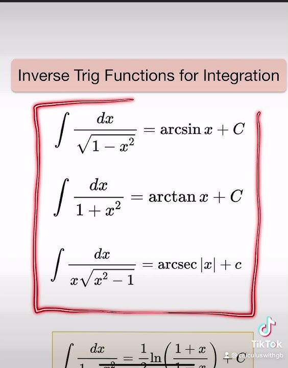 Inverse Trig Functions for Integration Part 1- AP Calculus BC Crash Course - YouTube
