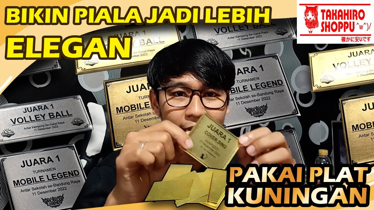 CARA MUDAH BIKIN PLAT KUNINGAN UNTUK PIALA - YouTube