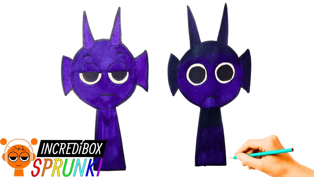 Como DIBUJAR a DURPLE Fase 1 Vs Fase 2 de INCREDIBOX SPRUNKI / How to ...