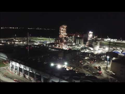 Shell Ethane Cracker Plant Monaca Pa at Night Drone Video - YouTube
