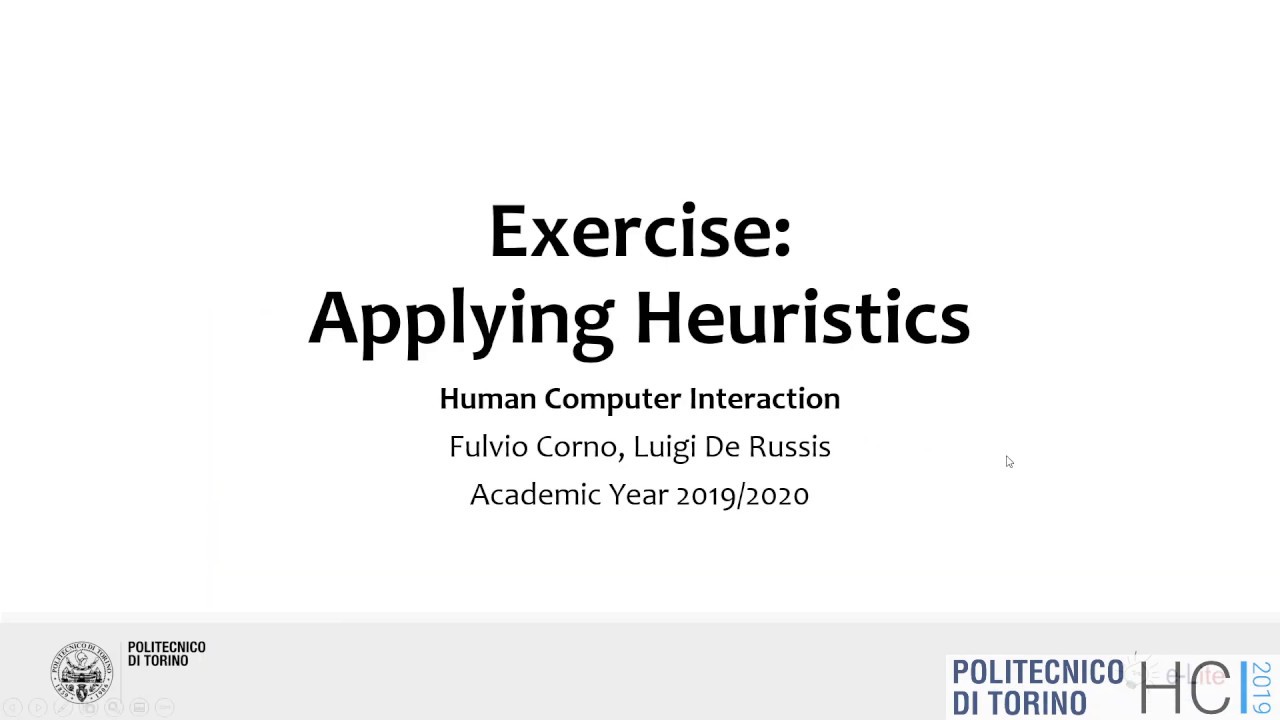 HCI2019-L12: Heuristics (exercise) - YouTube