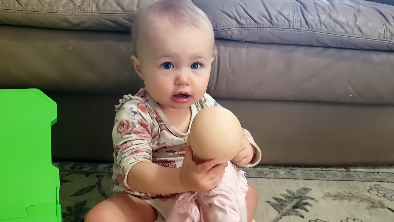 Baby Kisses Another Baby! Aubrey Learns a Cute New Word!!! Crawling All ...