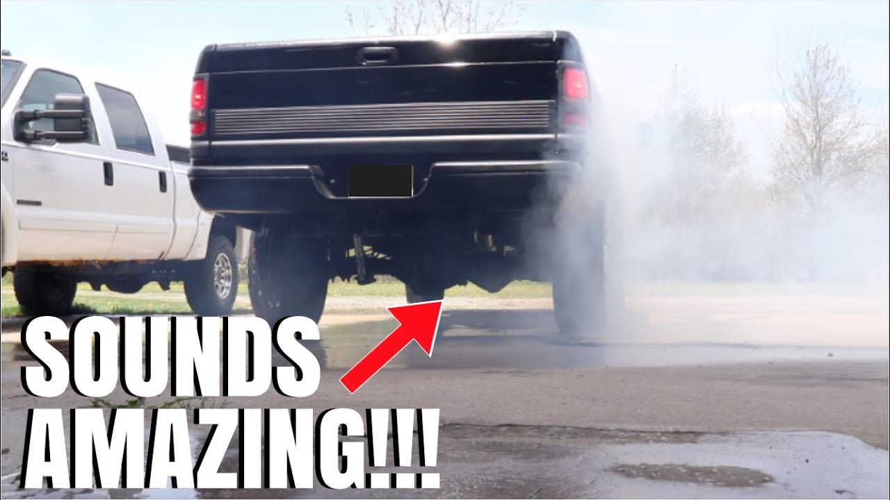 12V CUMMINS DIESEL GETS STRAIGHT PIPE EXHAUST!!! - YouTube