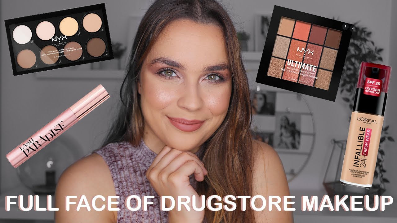 FULL FACE OF DRUGSTORE MAKEUP | DRUGSTORE MAKEUP TUTORIAL | Loreal, Nyx ...