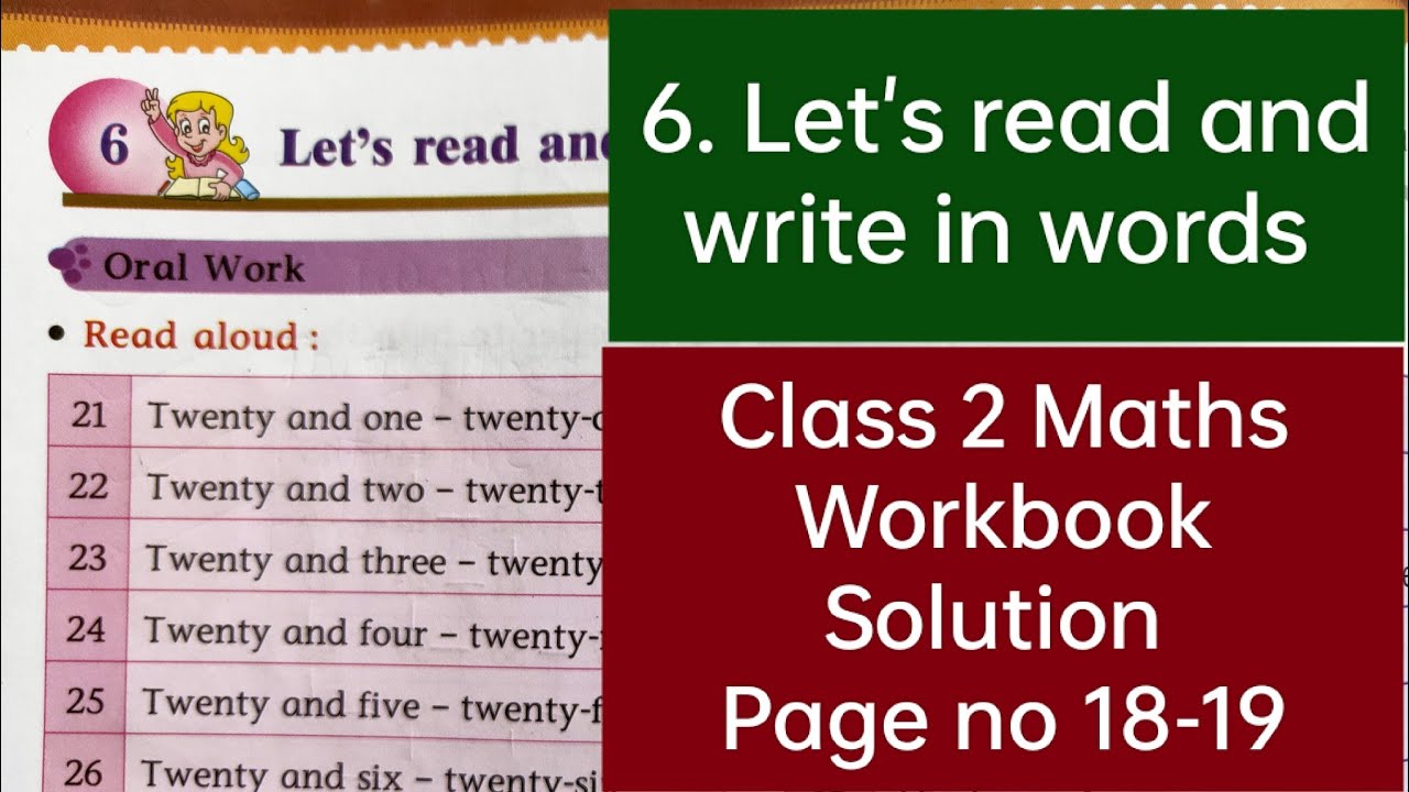 Let's read and write in words | Class 2 Maths Workbook | Page no 18-19 ...