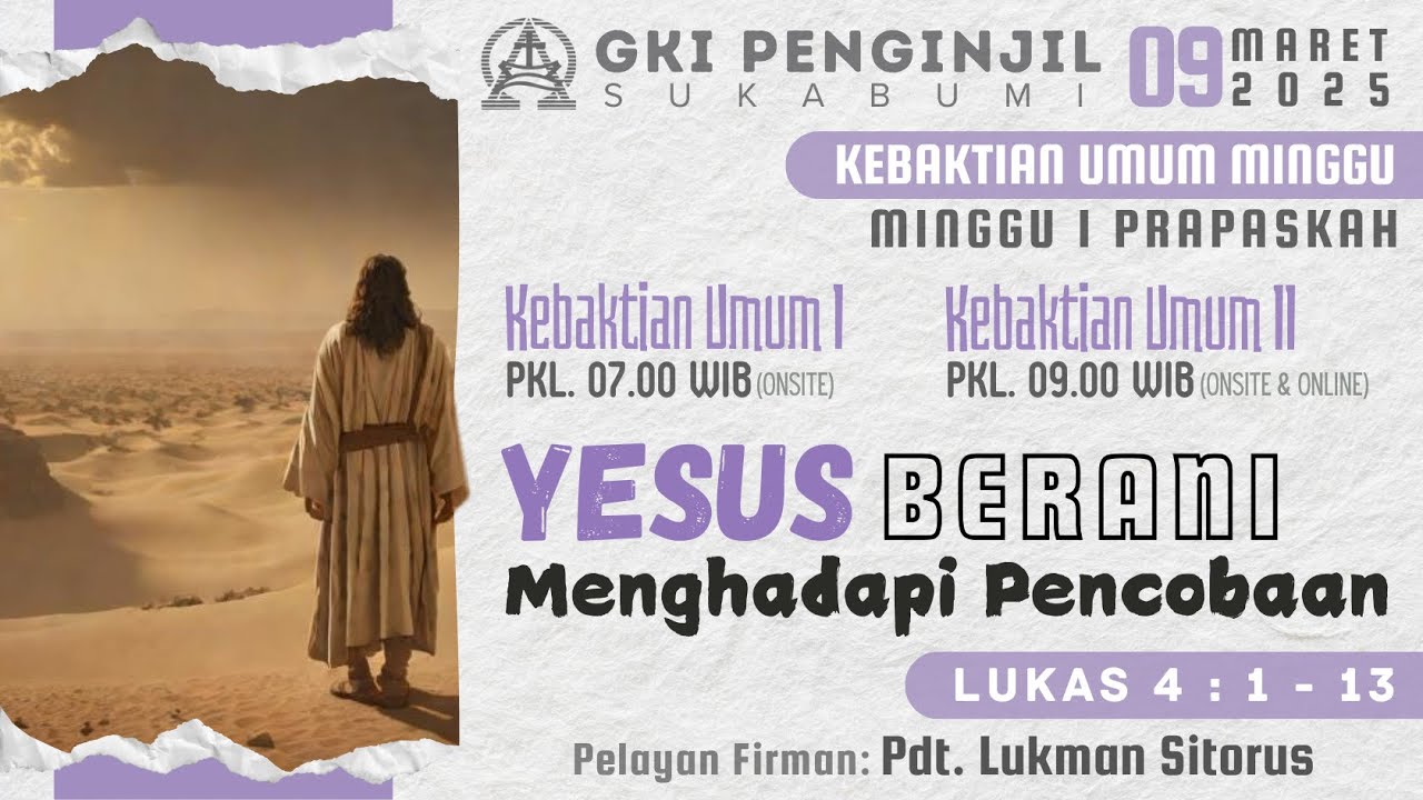 Kebaktian Minggu I Prapaskah | Kebaktian Umum II | Minggu, 09 Maret ...