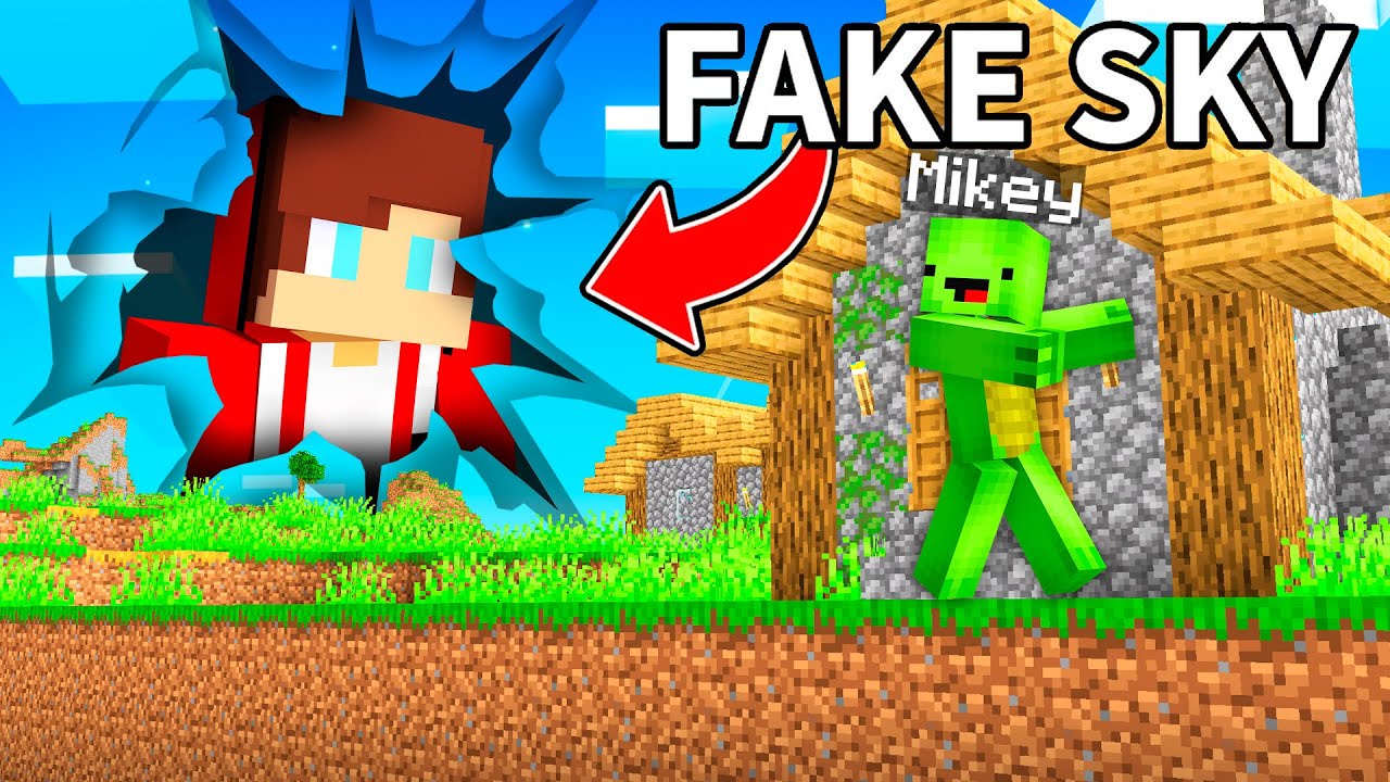 JJ Use FAKE SKY to Prank Mikey in Minecraft Maizen Challenge Animation ...