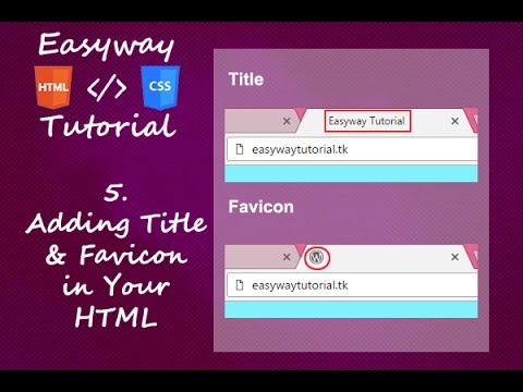 5. HTML & CSS Tutorial Adding Title and Favicon-english - YouTube