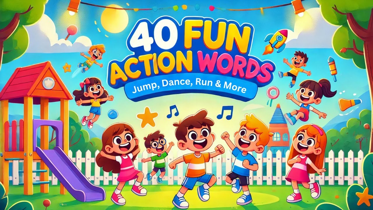 40 fun action words| Fun Action Song for Kids| Simple Songs for Kids ...