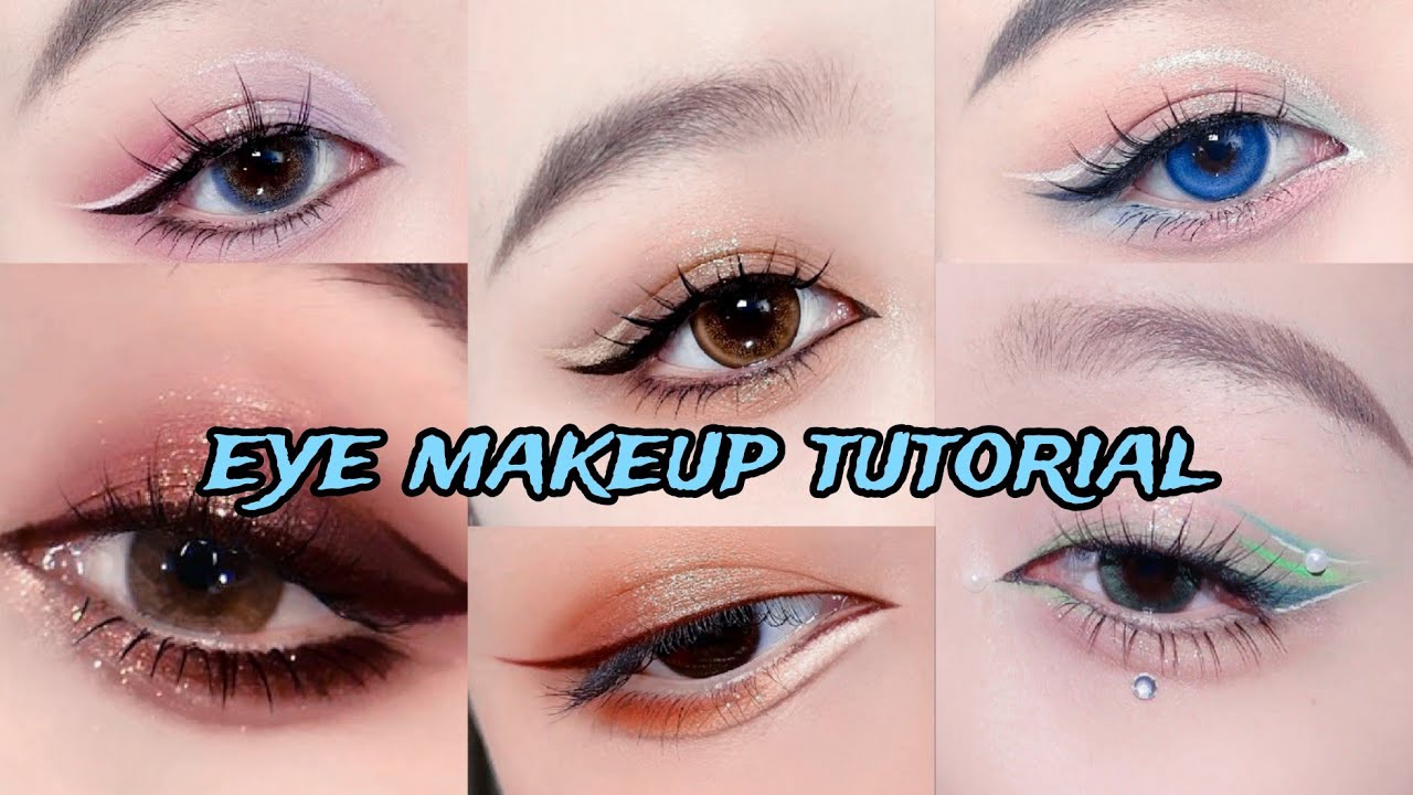 eye makeup tutorial 🧡💛💚💙💜🖤 #makeuptutoria#makeupvideo # ...
