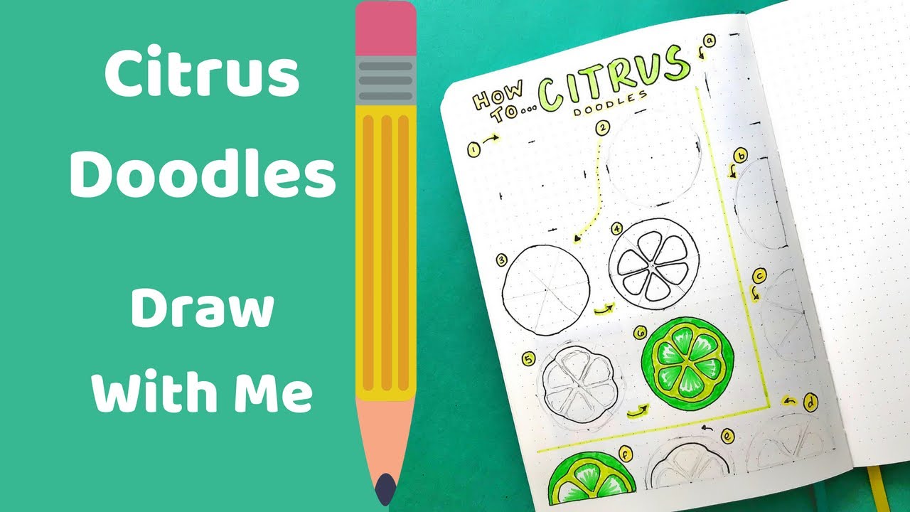 CITRUS DOODLES / DRAW WITH ME / BULLET JOURNAL - YouTube
