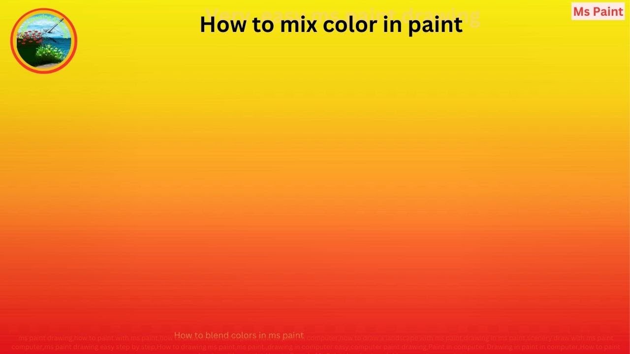 How to mix color in paint🌴Color mixing🎇ms paint drawing🎇drawing in ms ...