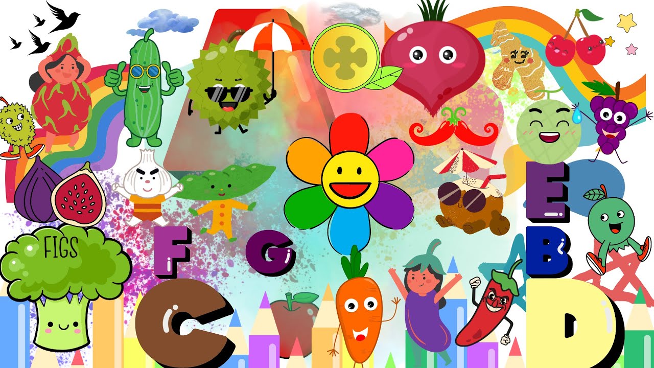 🌟 Learn Fruits & Vegetables A to Z for Kids | Fun Alphabet Learning ...