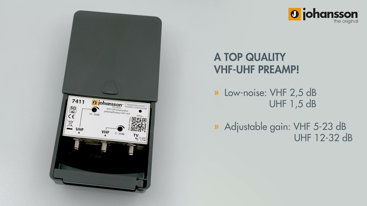 VHF-UHF - Pre-amp (LTE/5G) - Johansson (REF.7411) - YouTube
