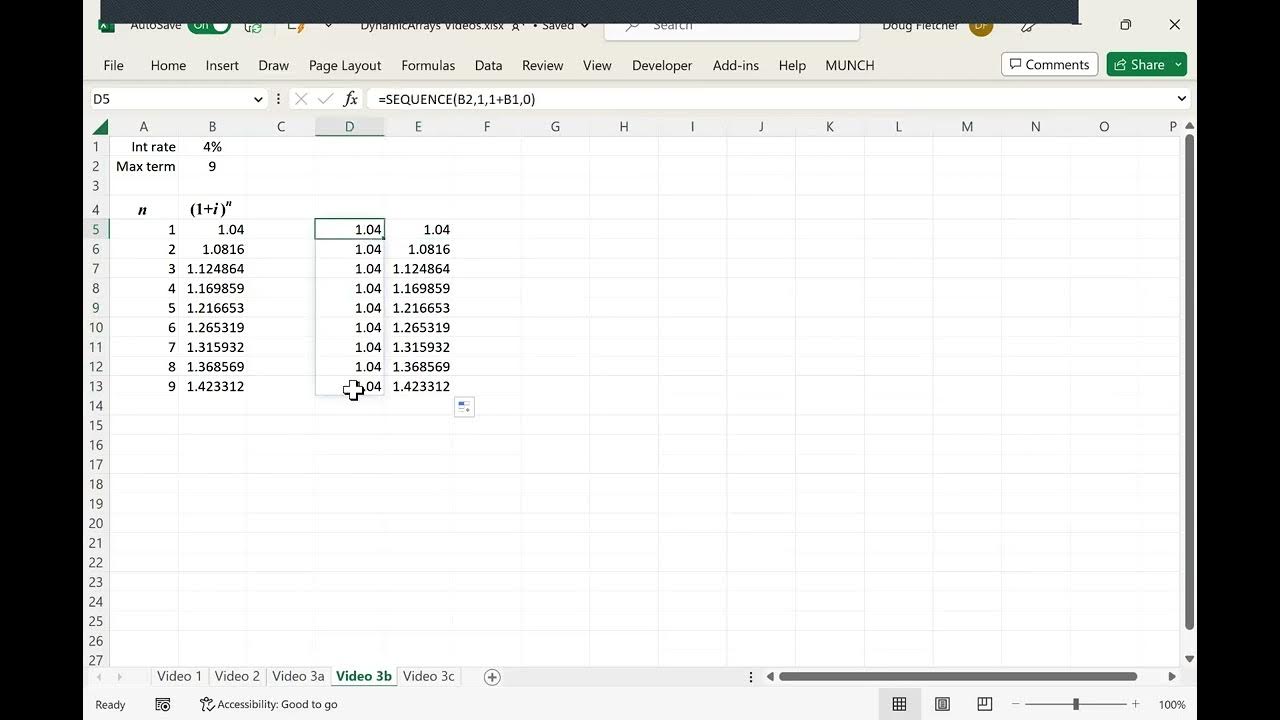 ACST1052 Excel Demo: SCAN() and LAMBDA() functions - YouTube