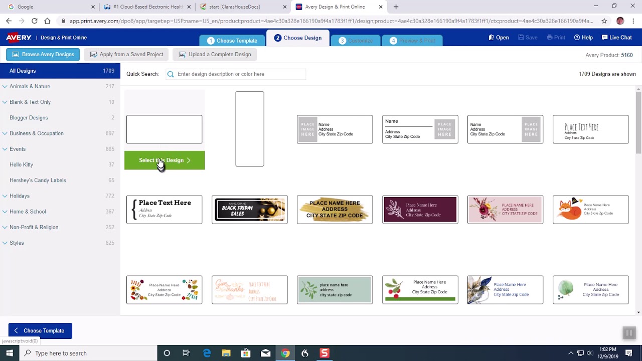 Chart Labels in Avery Design and Print - YouTube