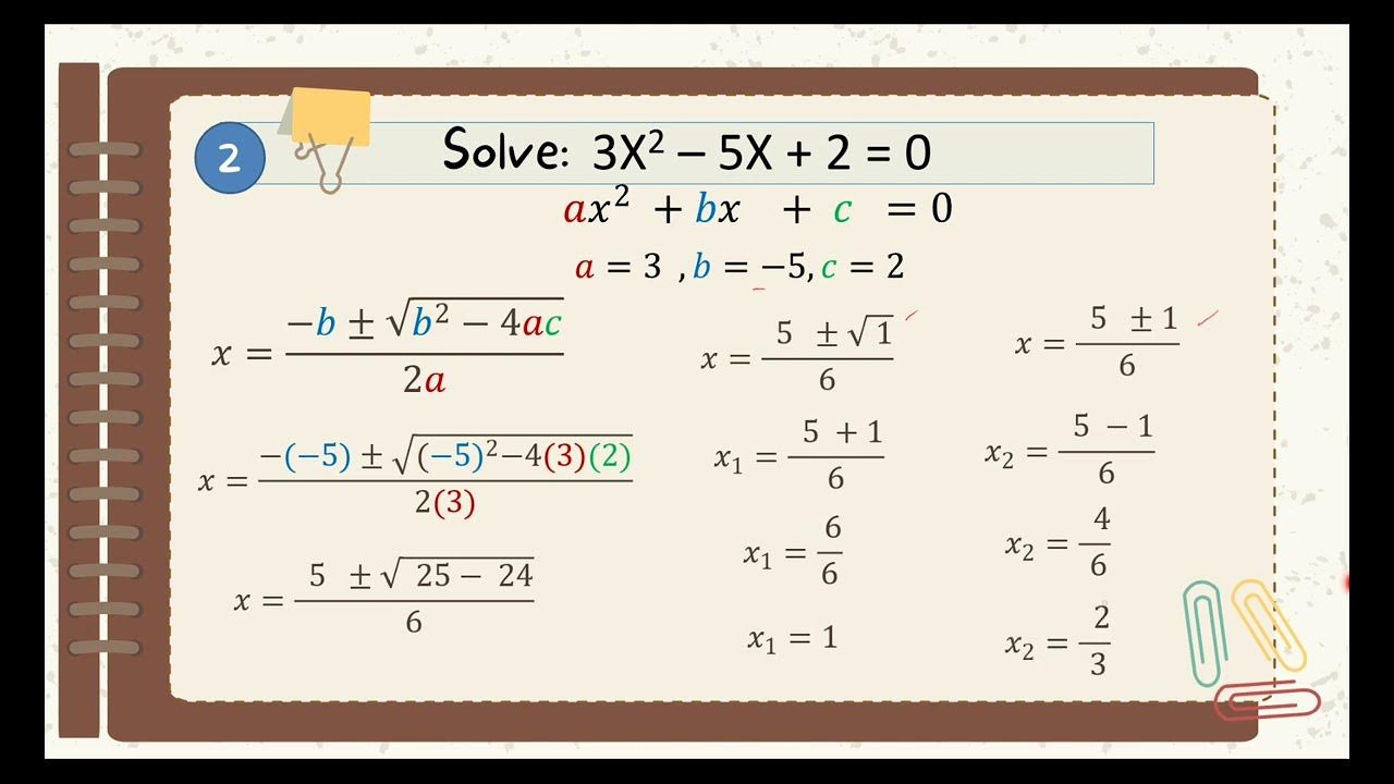 Solving Quadratic Equations by the Quadratic Formula - YouTube