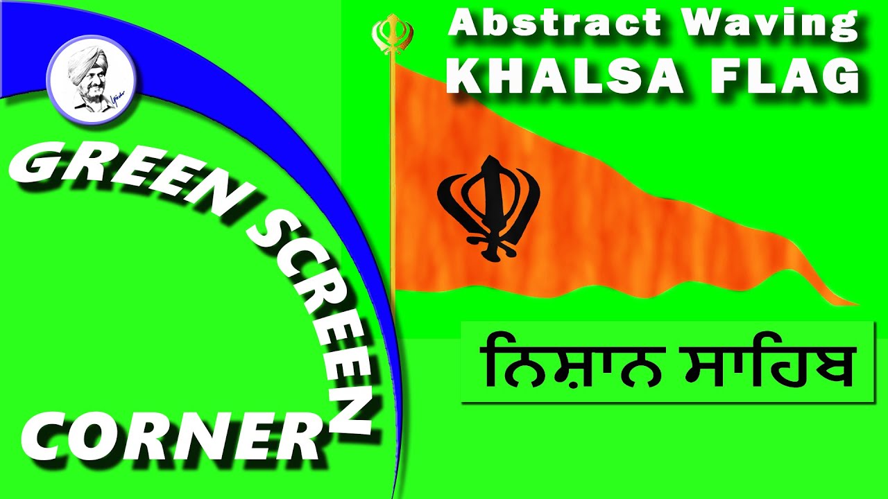 KHALSA FLAG NISHAN SAHIB - Green Blue Screen Corner Chroma Key ...