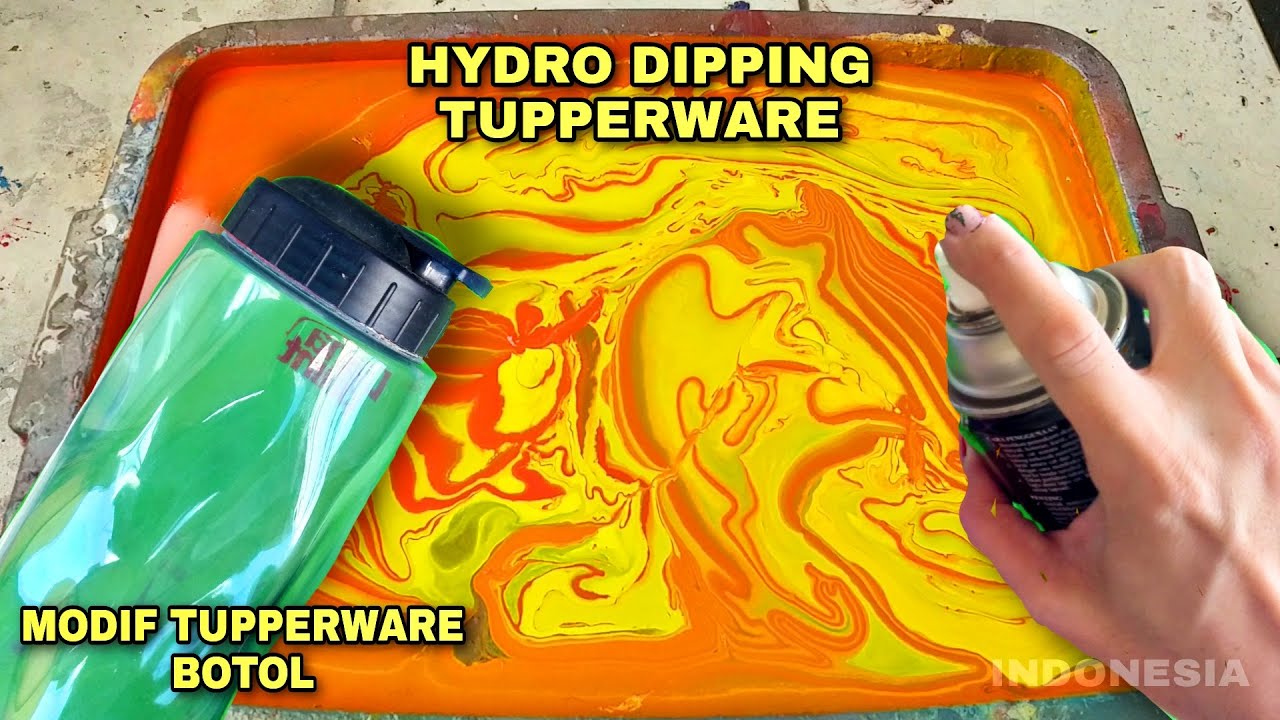 MODIF TUPPERWARE BOTOL dengan HYDRO DIPPING | HYDRO DIPPING TUPPERWARE ...