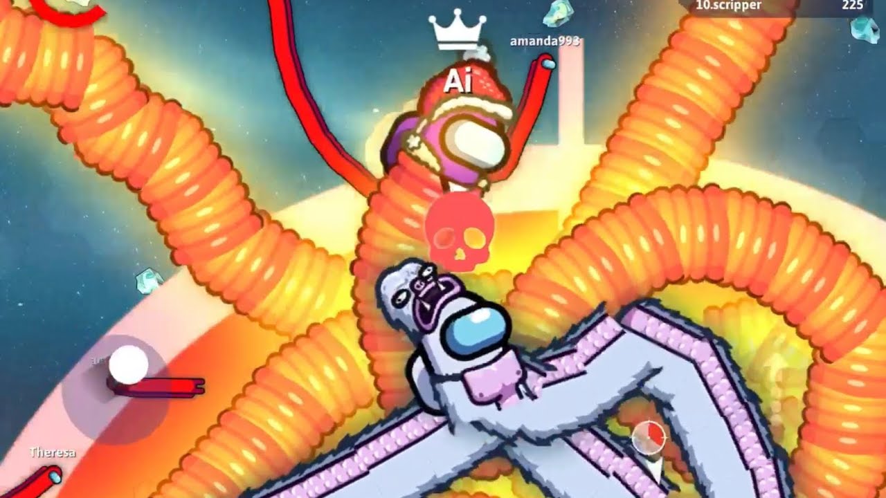 Jacket Up Crewmate in Snake Among Us : Polus #gameplay #snakeio # ...