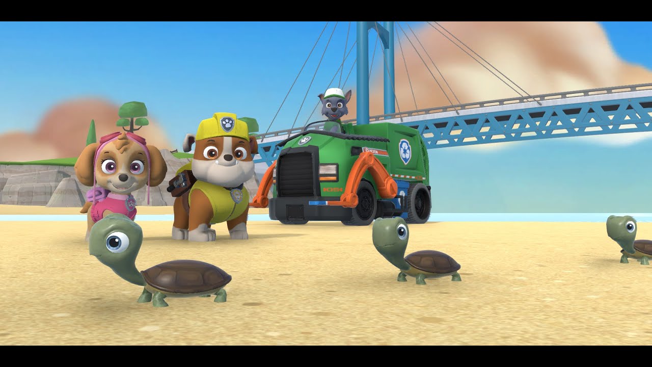 Paw Patrol ON a ROLL (SAVE A SEA TURTLES) - YouTube
