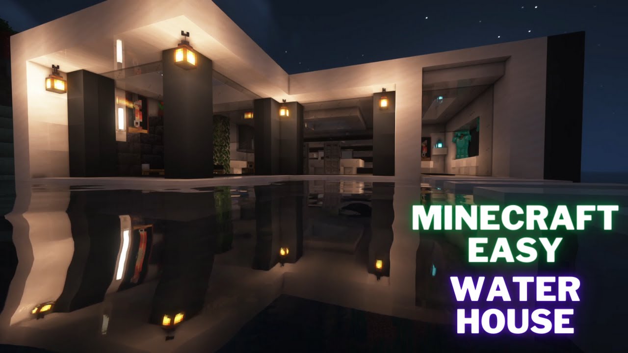 MineCraft Easy House Tutorial | Modern Water House - YouTube