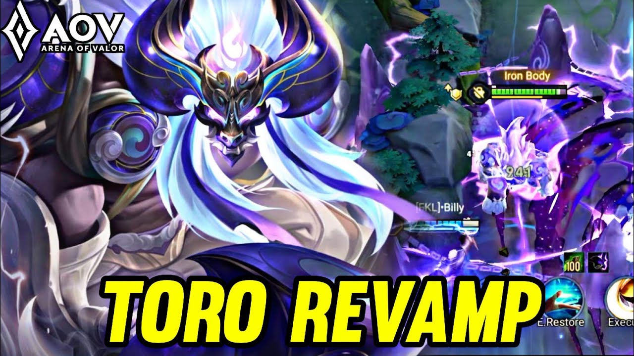 AOV : TORO REVAMP NEW PATCH - ARENA OF VALOR LIÊNQUÂNMOBILE ROV - YouTube