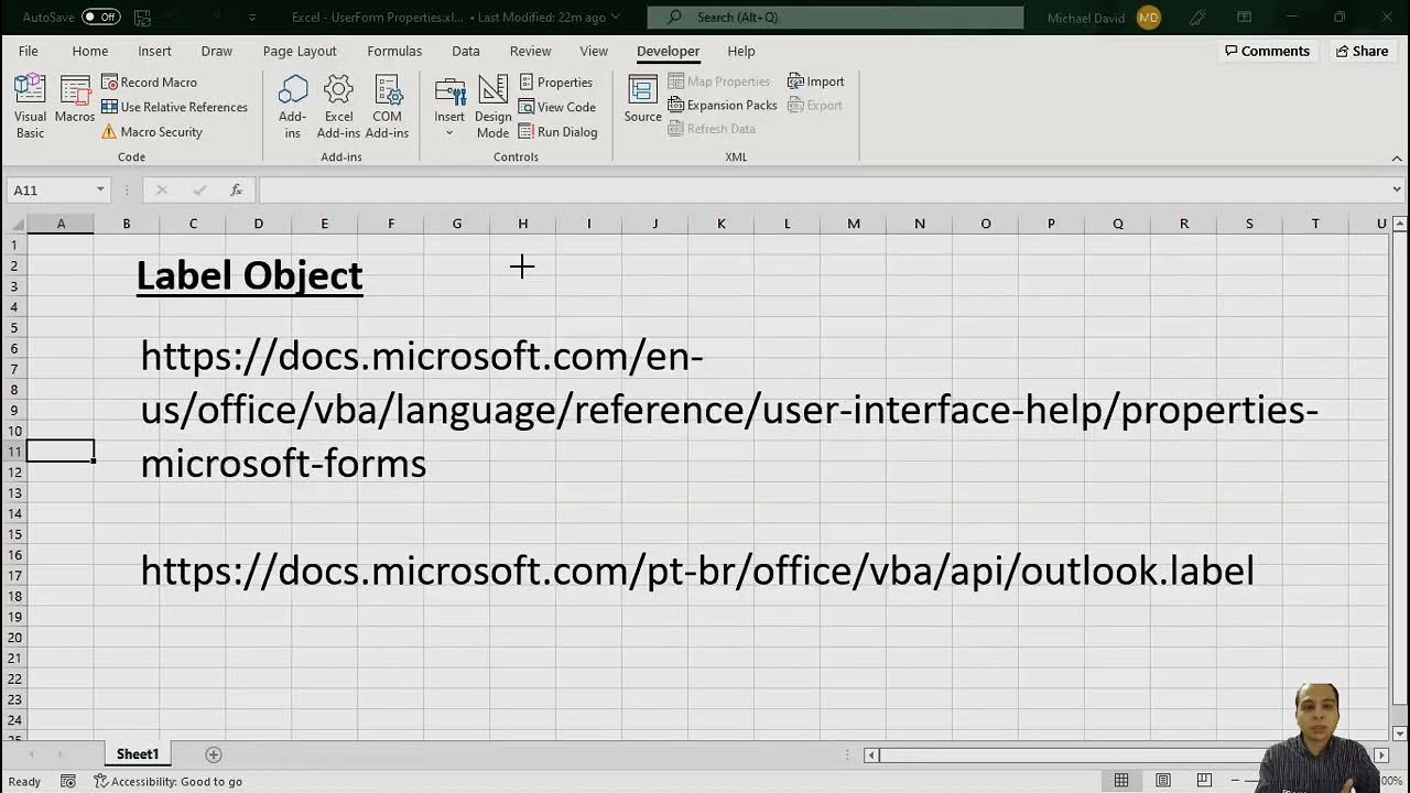 3 - VBA - Label: utilidade e propriedades - YouTube