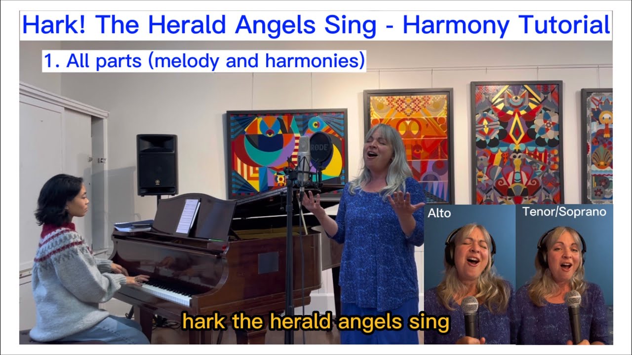 Hark! The Herald Angels Sing - Learn to Sing in Harmony (Tutorial) with ...