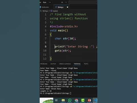 Find Length without using strlen() in C Language #interview #placement #c language #code #coding ...
