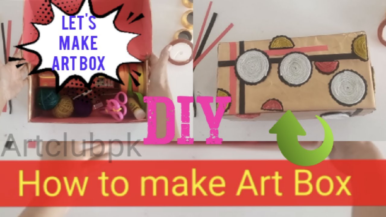 How to make Art box at home| DIY Art box | How to reuse shoe box at ...