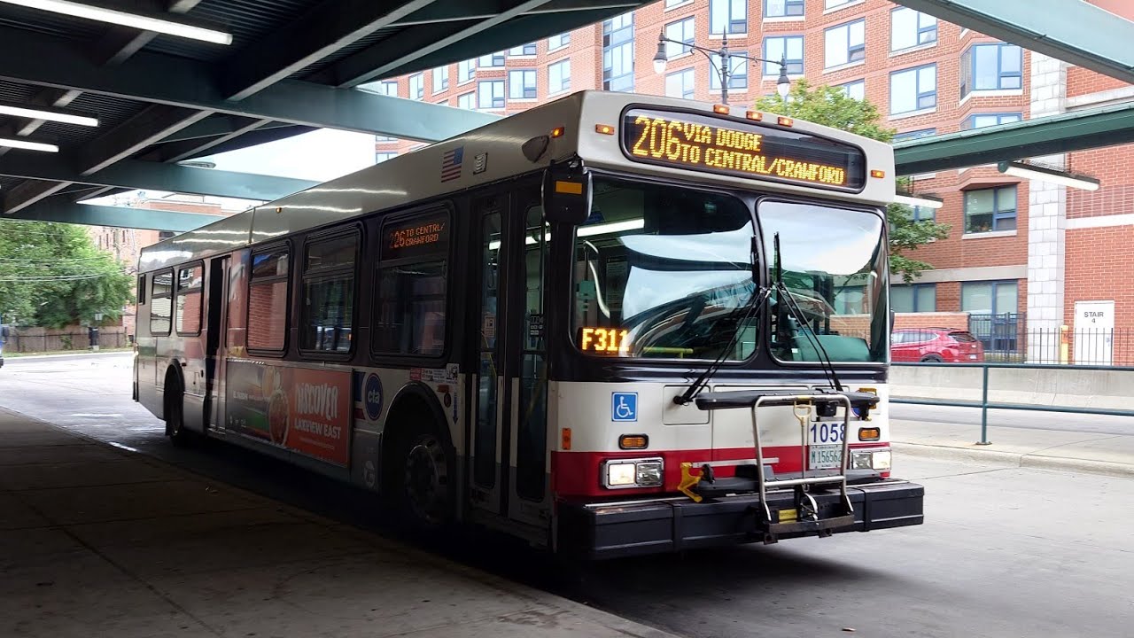 Ride On CTA 2006 New Flyer D40LF 1058 On Rt 206 to Central St/Crawford ...