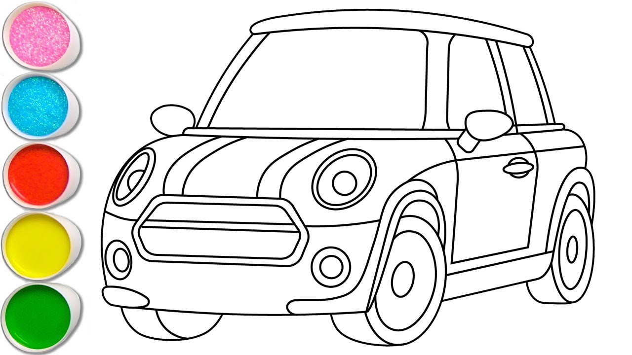 Menggambar dan Mewarnai Mobil Mini Cooper | Belajar Menggambar #37 ...