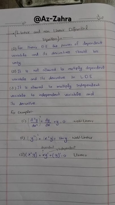 🎓Linear vs Nonlinear Differential Equations | #mathematics - YouTube