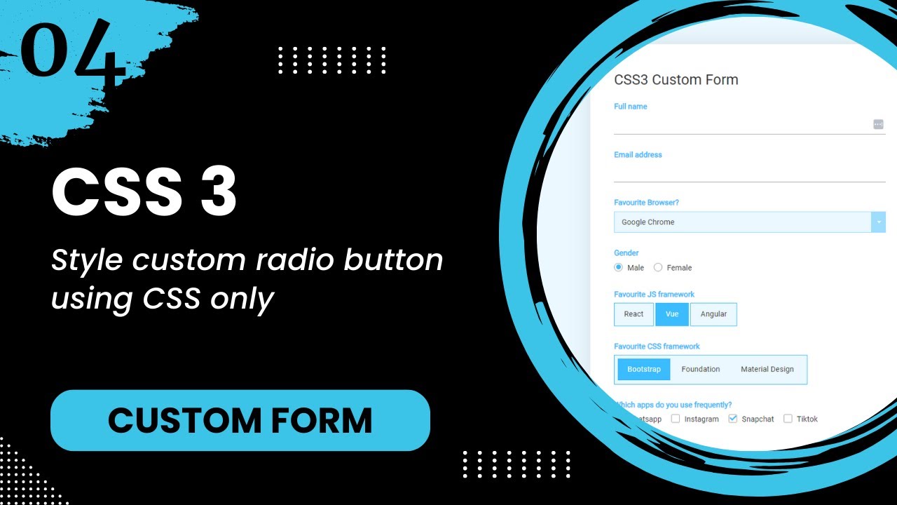 Custom Form 4 Style Custom Radio Button Using Css Only Youtube 2005