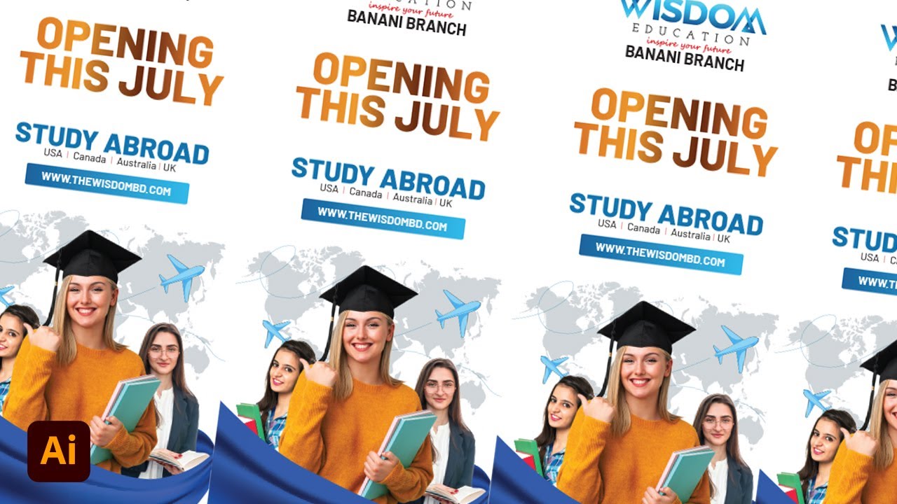 Printing poster/Banner Design illustrator Tutorial | illustrator bangla ...