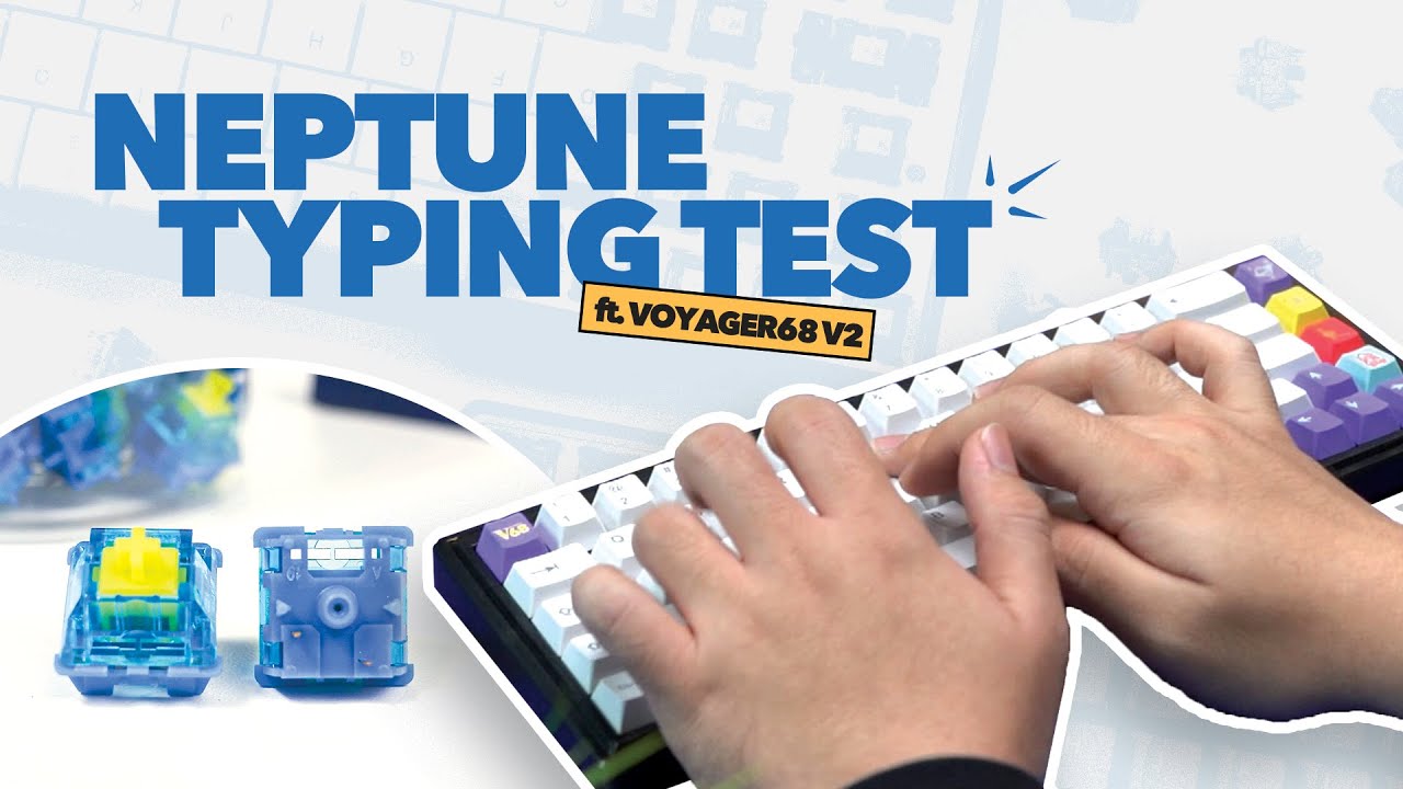 Press Play NEPTUNE Switch (Linear) Typing Test ASMR ft. Voyager68 V2 ...
