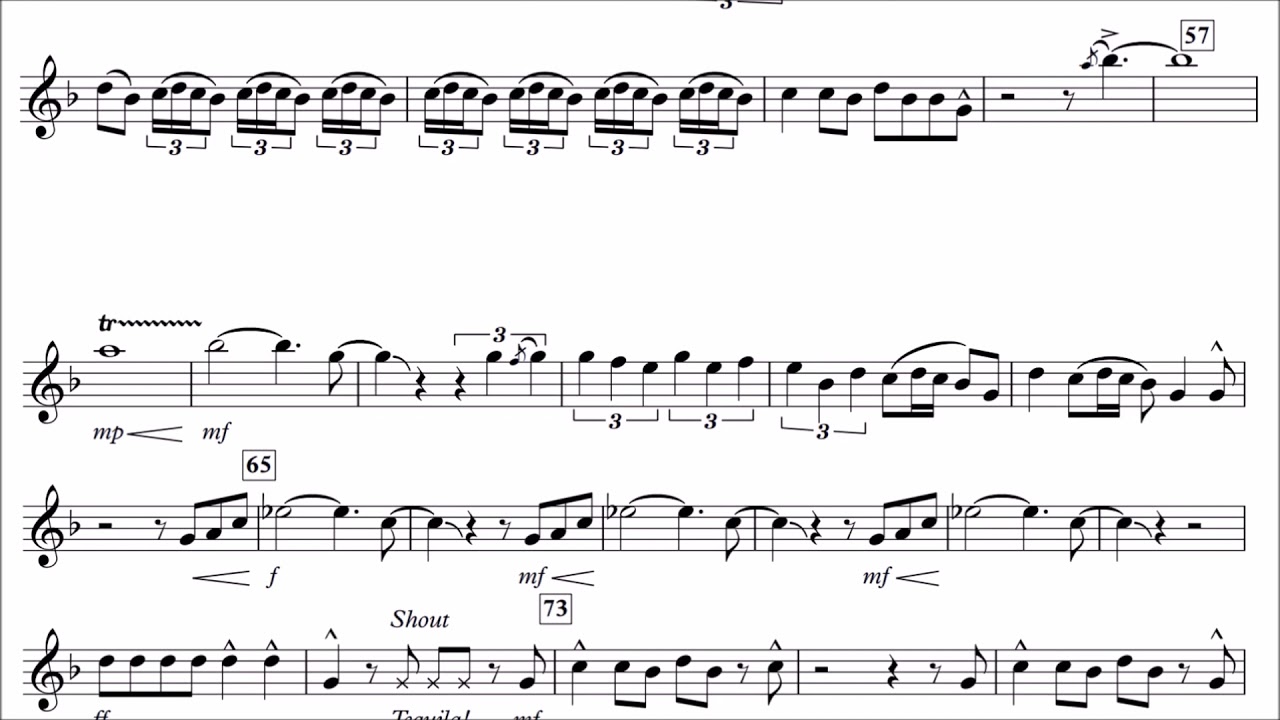 Tenor Saxophone Play-Along - Tequila - with sheet music - YouTube