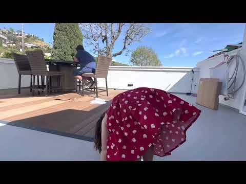 3 years-old girl keeping farting on mommy