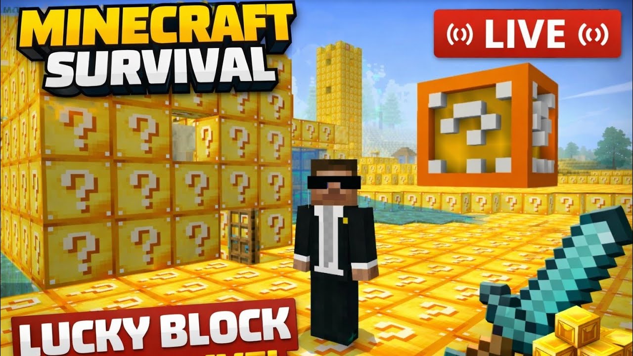 Lucky Block World Survival 🔥 LIVE Minecraft - YouTube