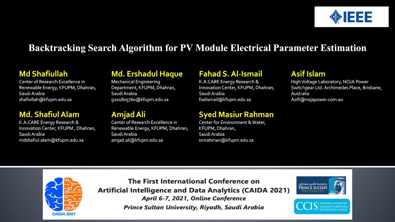 Backtracking Search Algorithm for PV Module Electrical Parameter ...