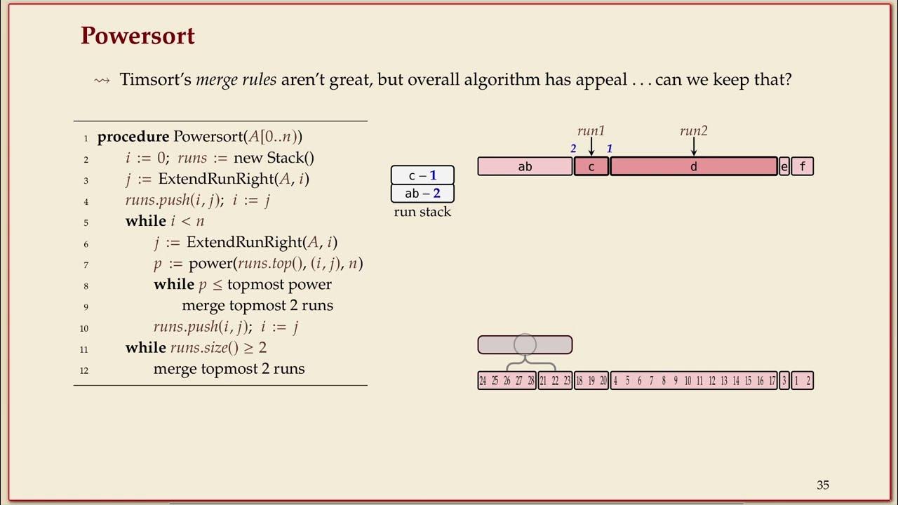 COMP526 (Fall 2022) 3-8 §3.6 Python's list sort & Powersort - YouTube