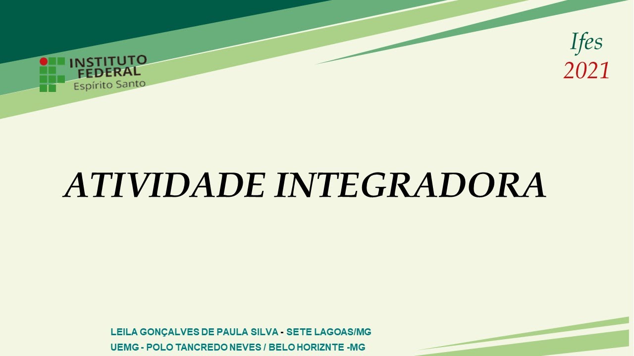 ATIVIDADE INTEGRADORA IFES - YouTube