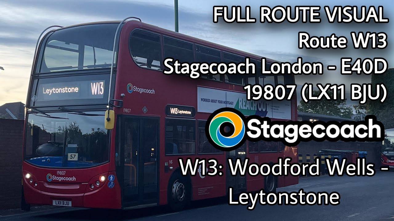 FULL ROUTE VISUAL | W13: Woodford Wells - Leytonstone | Stagecoach ...