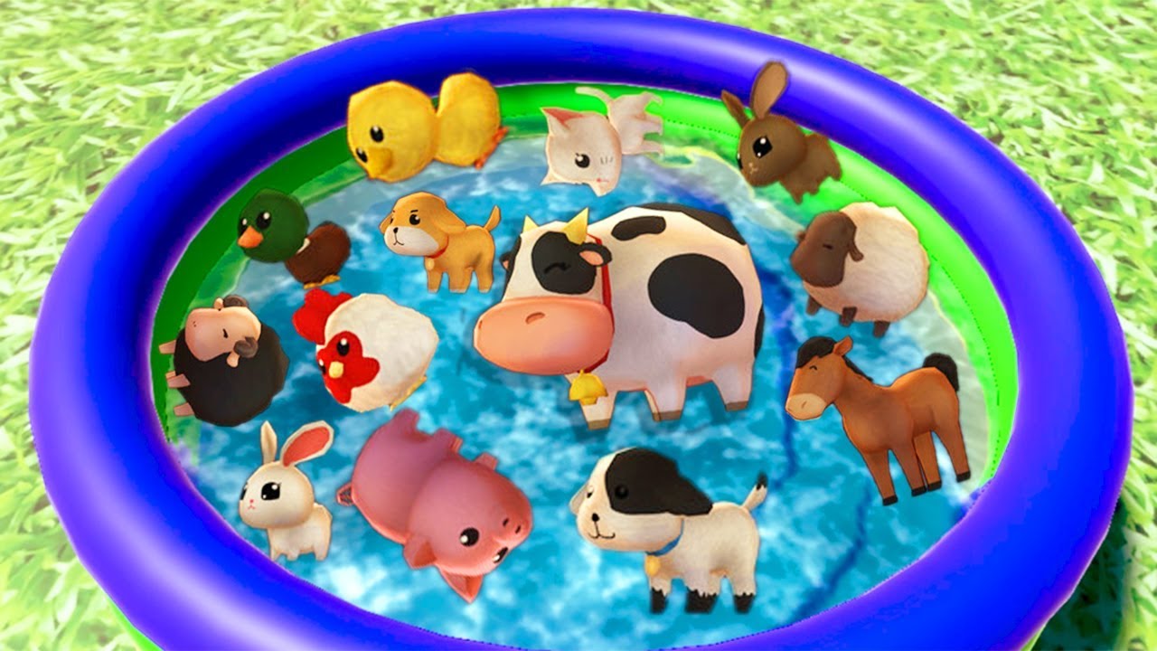 Learn Colors with Zoo Animals in Water Pool - YouTube