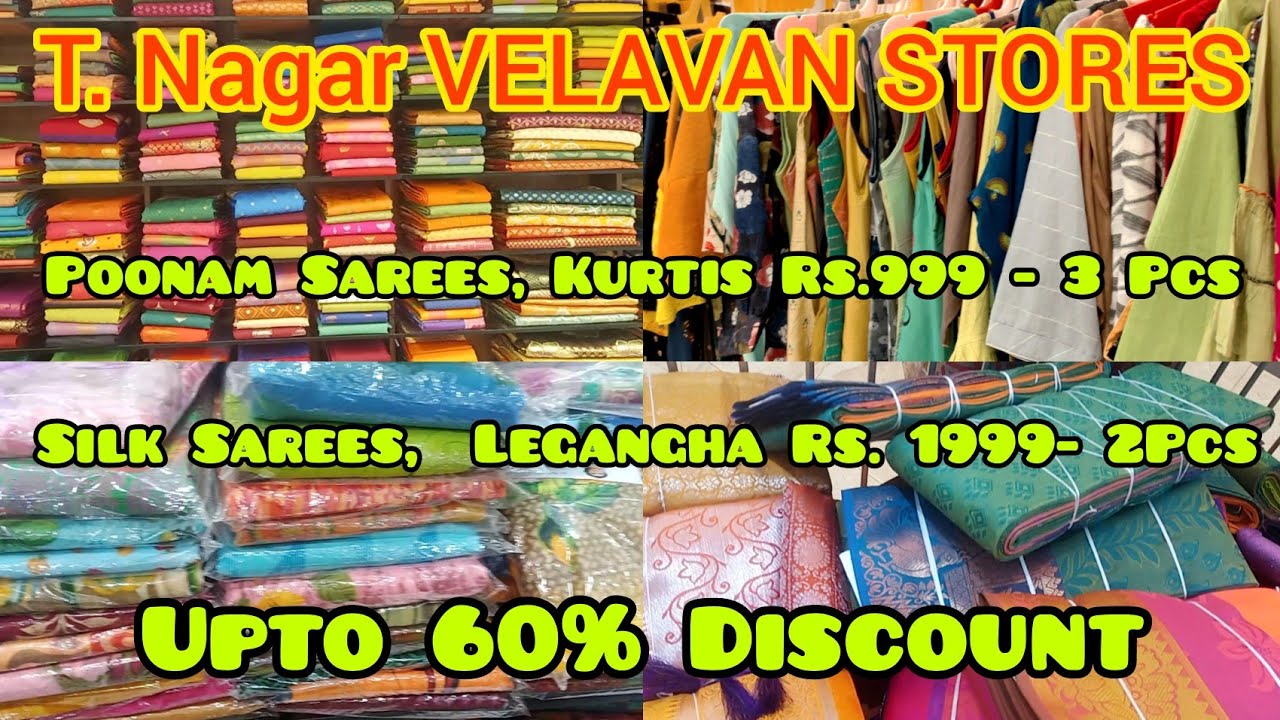 T.Nagar Velavan Stores Aadi Offer 2022 |Upto 60% Off| Sarees, Silk Sarees, Lehangha, Tops ...
