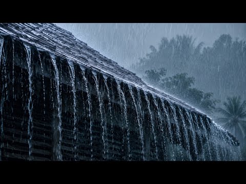Fall Asleep in 3 Minutes 🌧️ Real Heavy Rain on Roof | Stress Relief & Deep Sleep 😴
